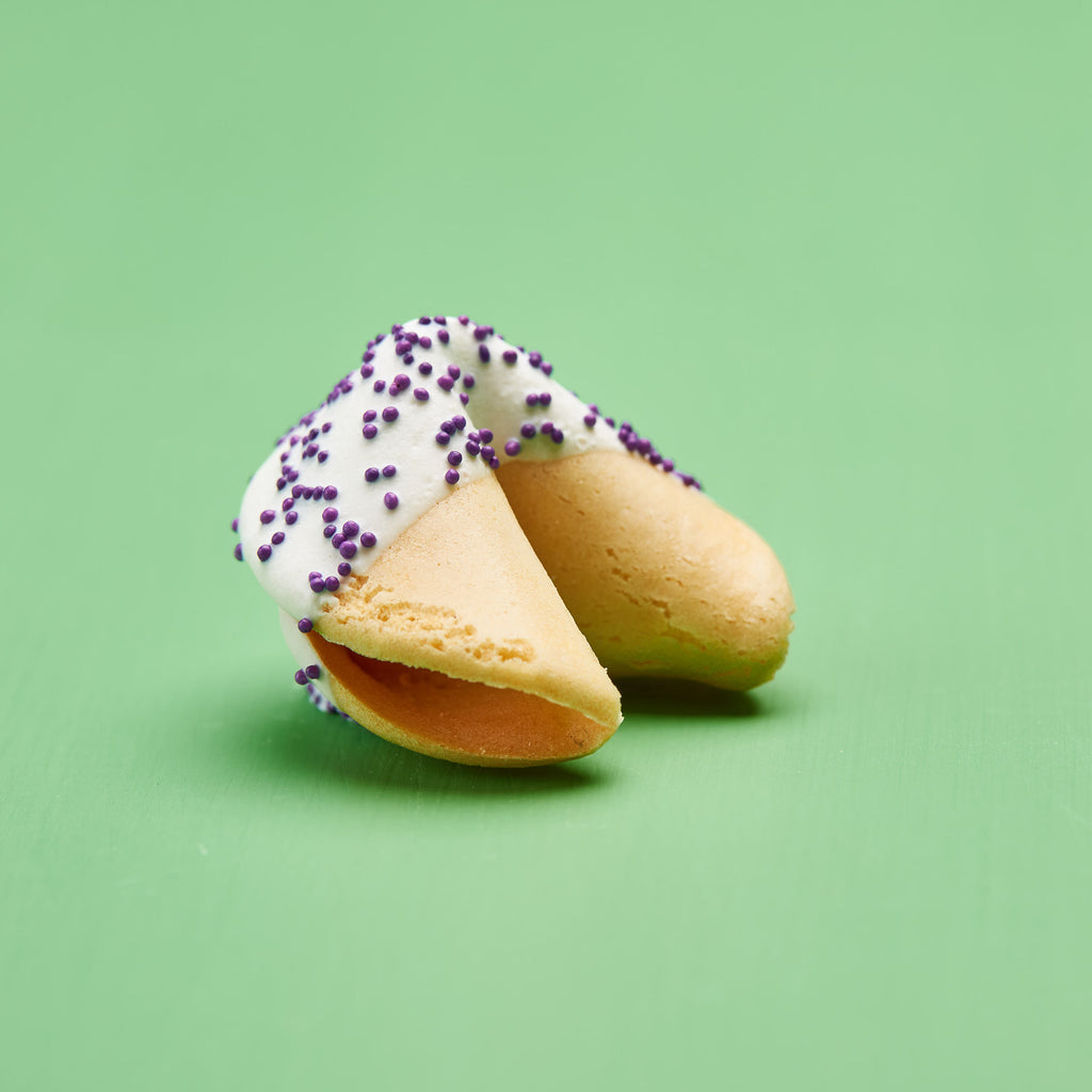 Classic White Chocolate With Purple Dots Tastyfortunes